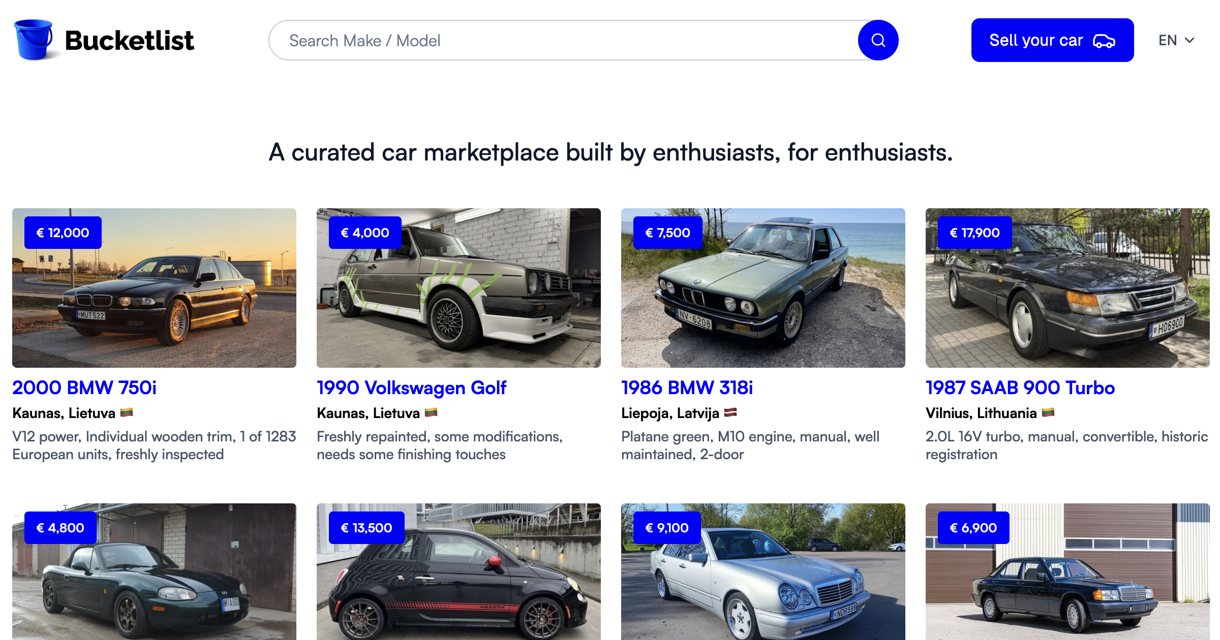 Bucketlist – a curated car marketplace built by enthusiasts, for ...